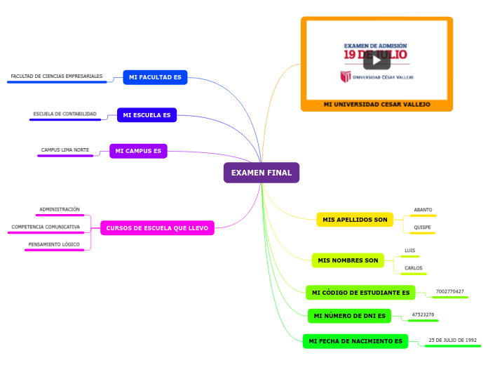 EXAMEN FINAL - Mind Map